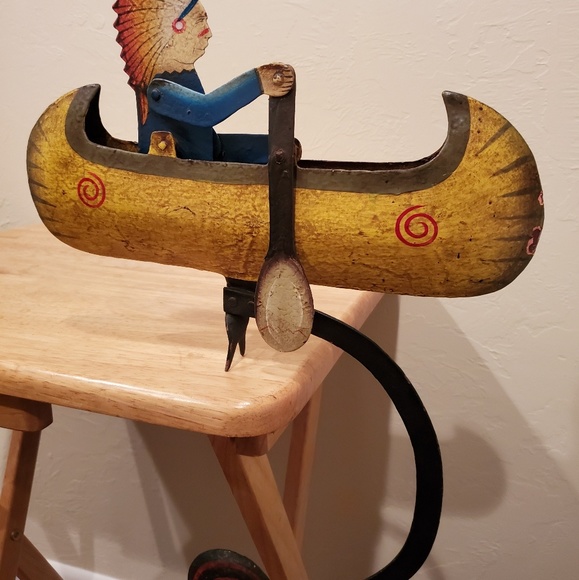 Other | Authentic Model Indian In A Canoe Balance Toy | Poshmark